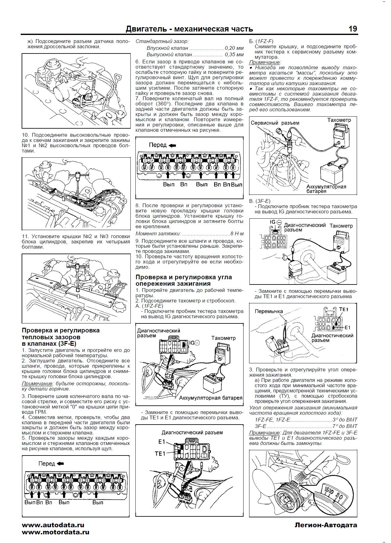 Регулировка клапанов 1fzfe - Тех. вопросы Landcruiser серий 80, 100 ...